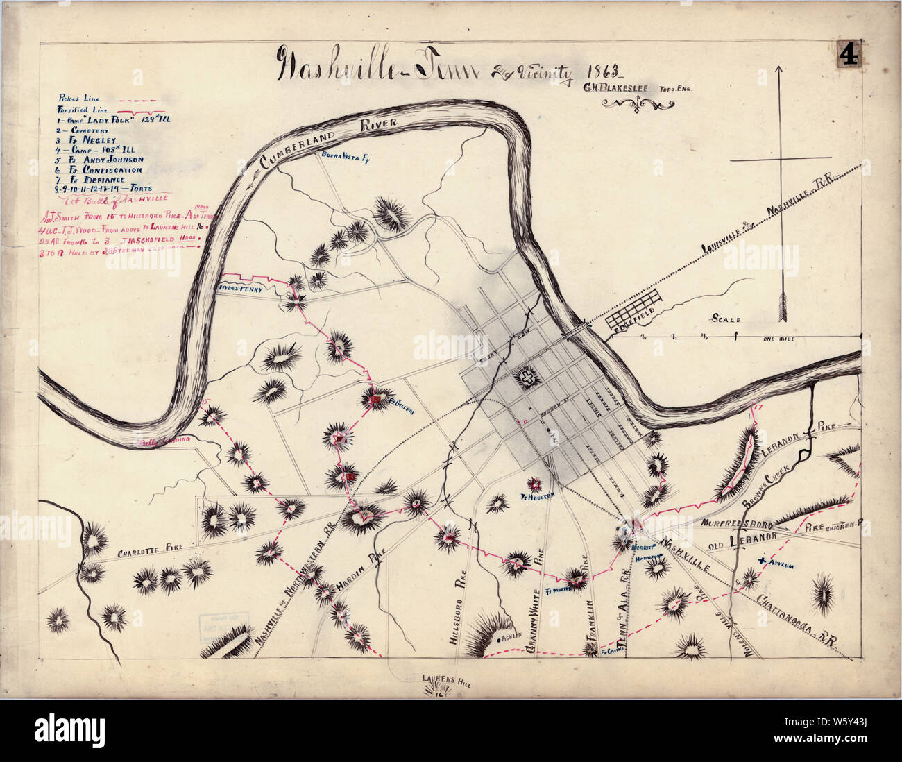 Civil War Maps 1178 Nashville--Tenn and vicinity 1863 Rebuild and ...