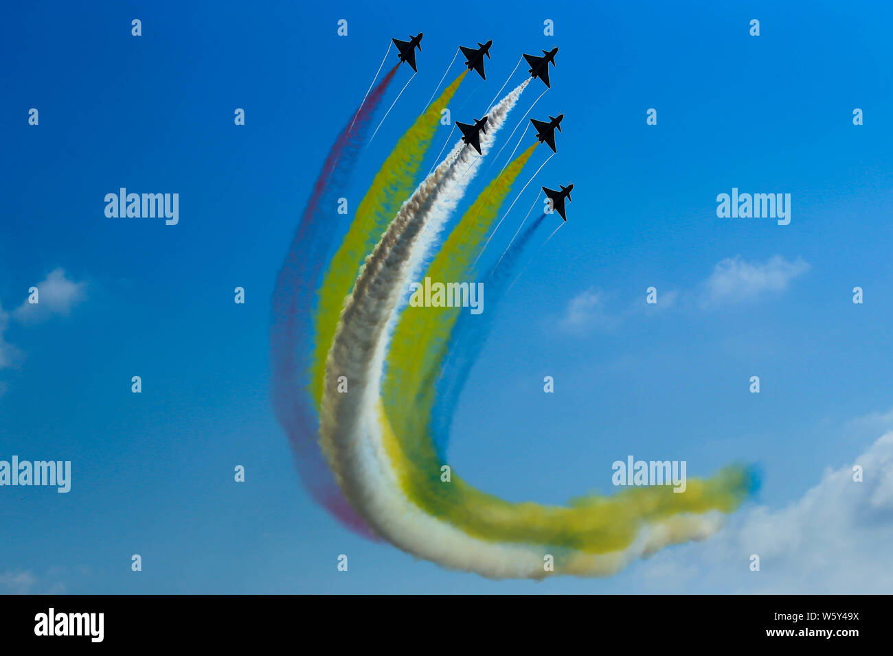 China's K-8 aircrafts from the Aerobatic Team "Hongying", meaning Red ...