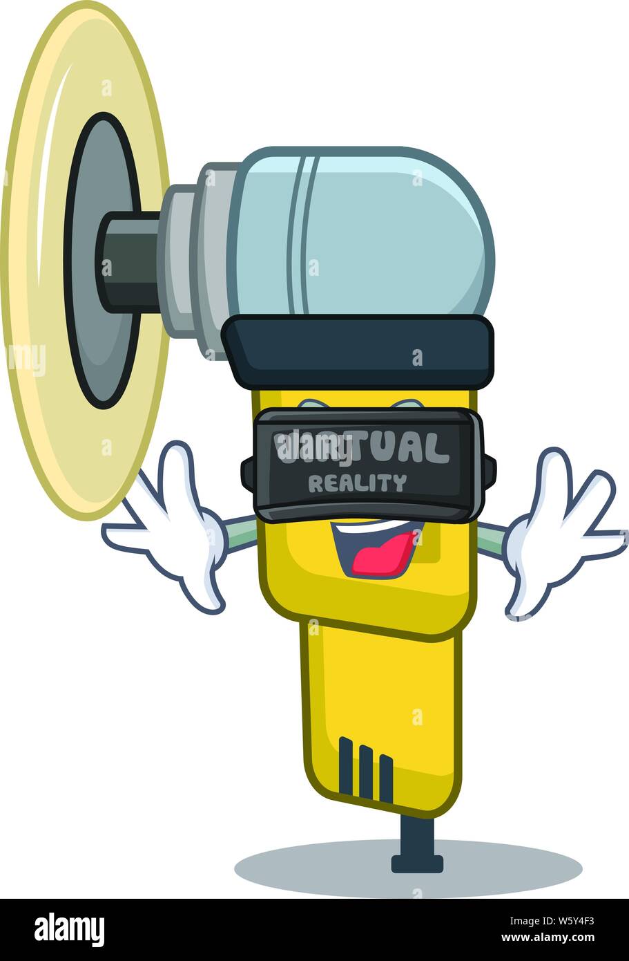Virtual reality pneumatic sander isolated with the cartoon vector ...