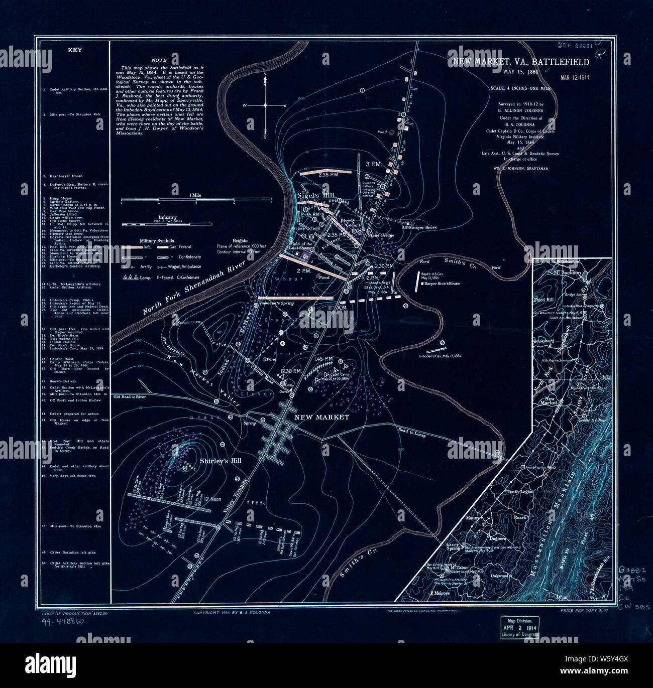 Civil War Maps 1190 New Market Va battlefield May 15 1864 Inverted ...