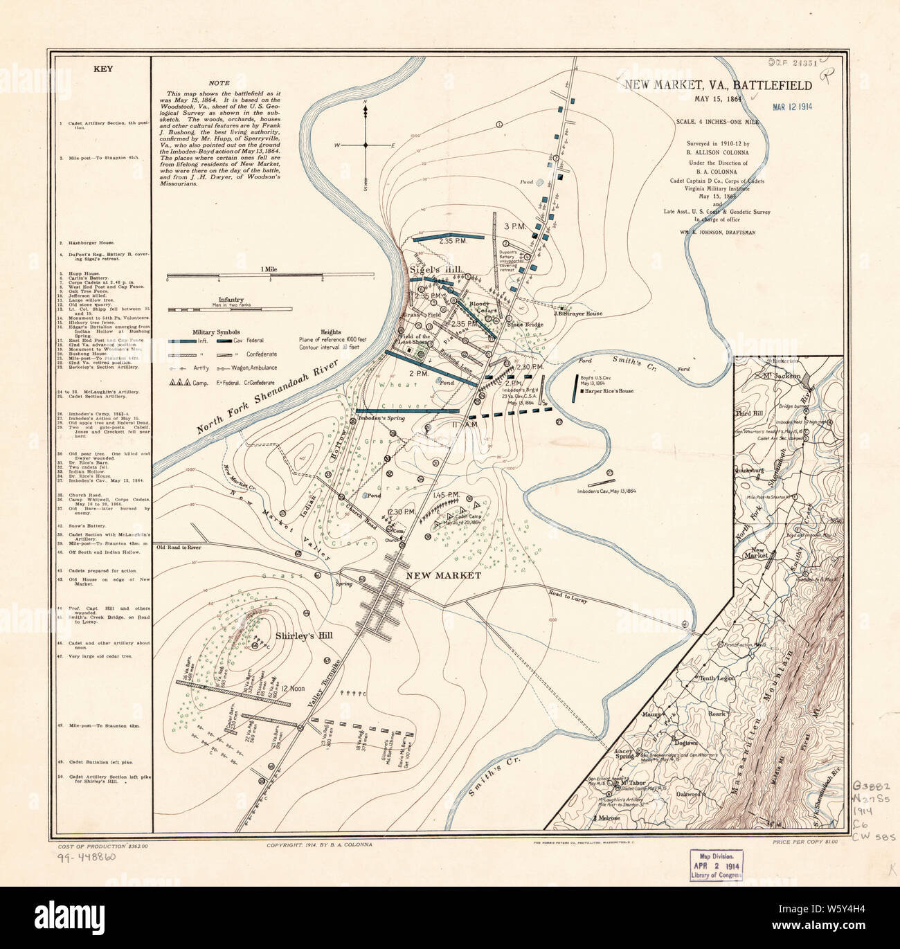 Civil War Maps 1190 New Market Va battlefield May 15 1864 Rebuild and ...