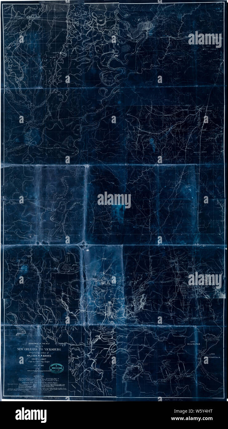Civil War Maps 1191 New Orleans to Vicksburg Inverted Rebuild and ...