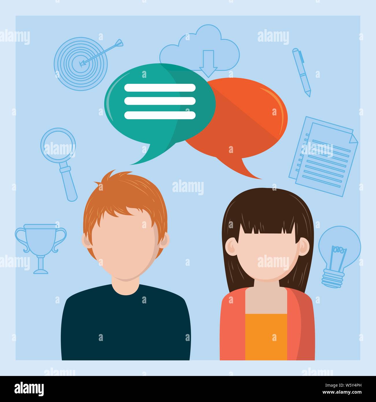 People talking with blank speech bubbles Stock Vector Image & Art - Alamy