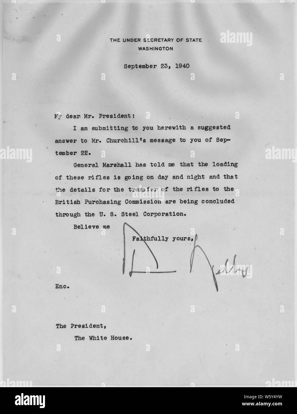 Sumner Welles to Franklin D. Roosevelt Stock Photo - Alamy