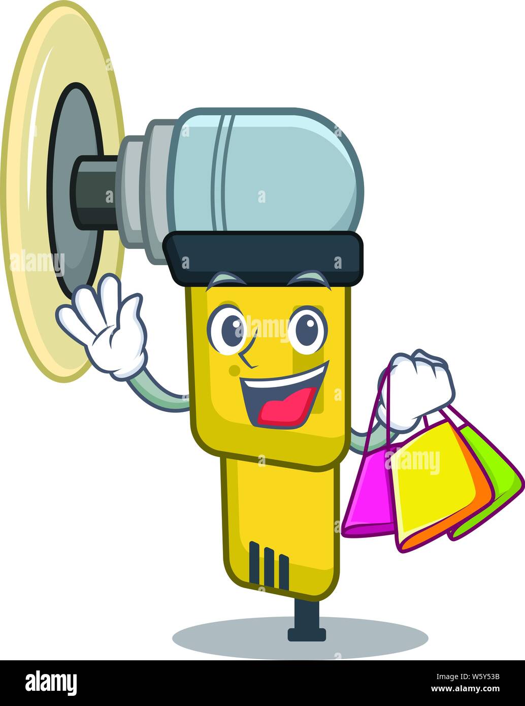 Shopping pneumatic sander in a cartoon drawer vector illustration Stock ...