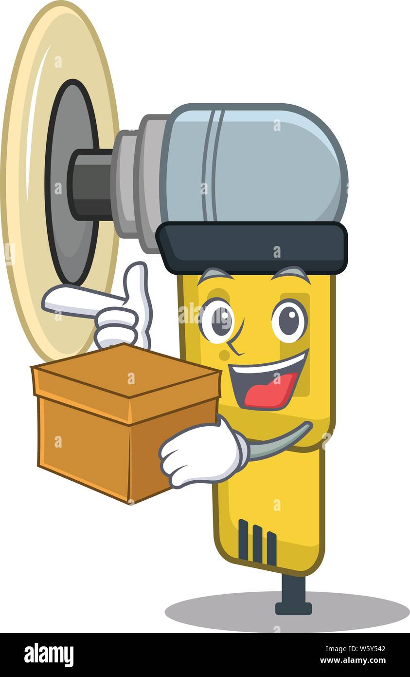 With box pneumatic sander in a cartoon drawer vector illustration Stock ...