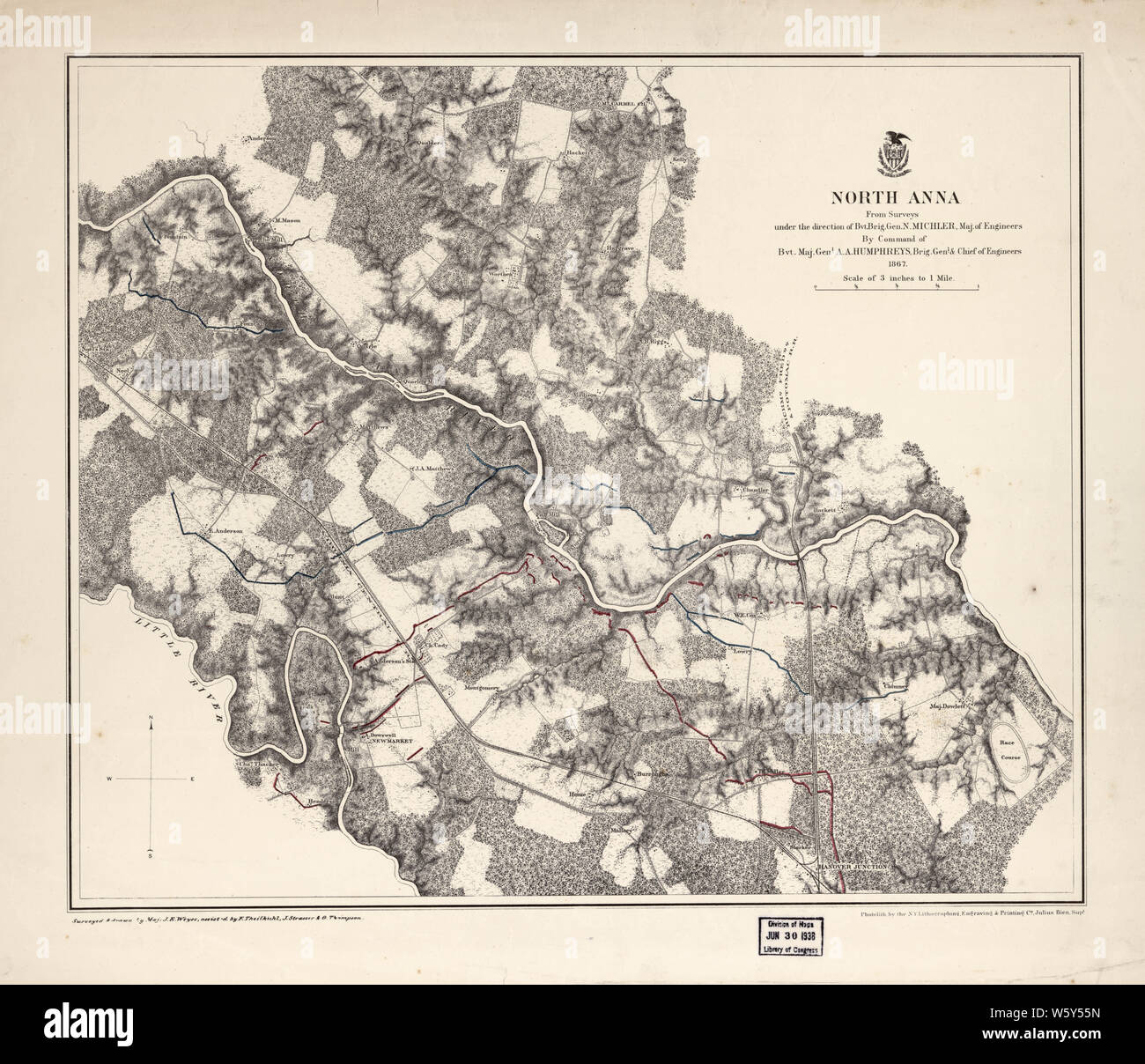 Civil War Maps 1198 North Anna May 1864 Rebuild and Repair Stock Photo ...