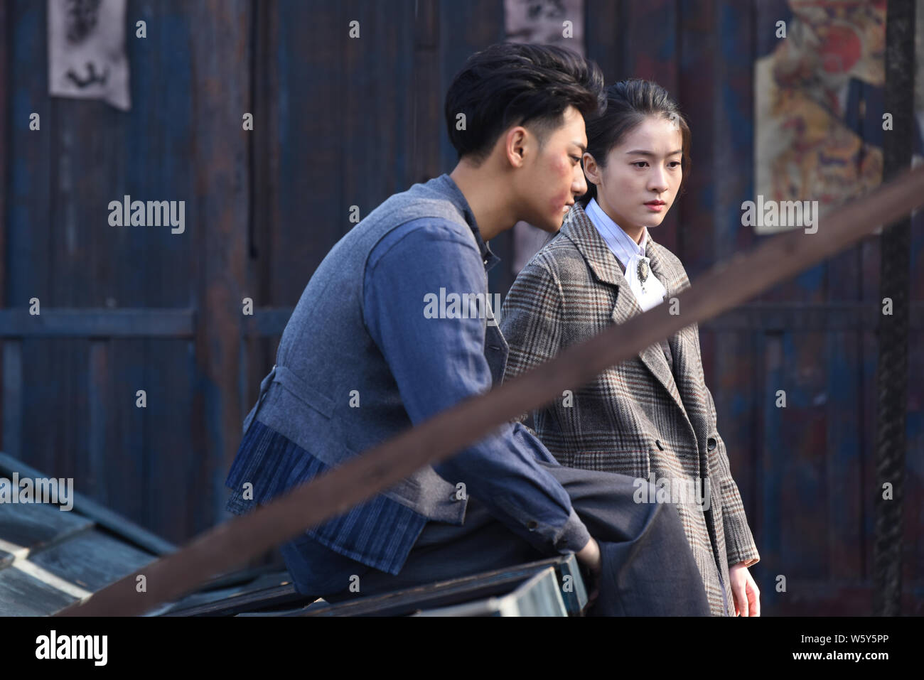 Chinese actor Huang Zitao, front, better known as Z.Tao, and actress ...