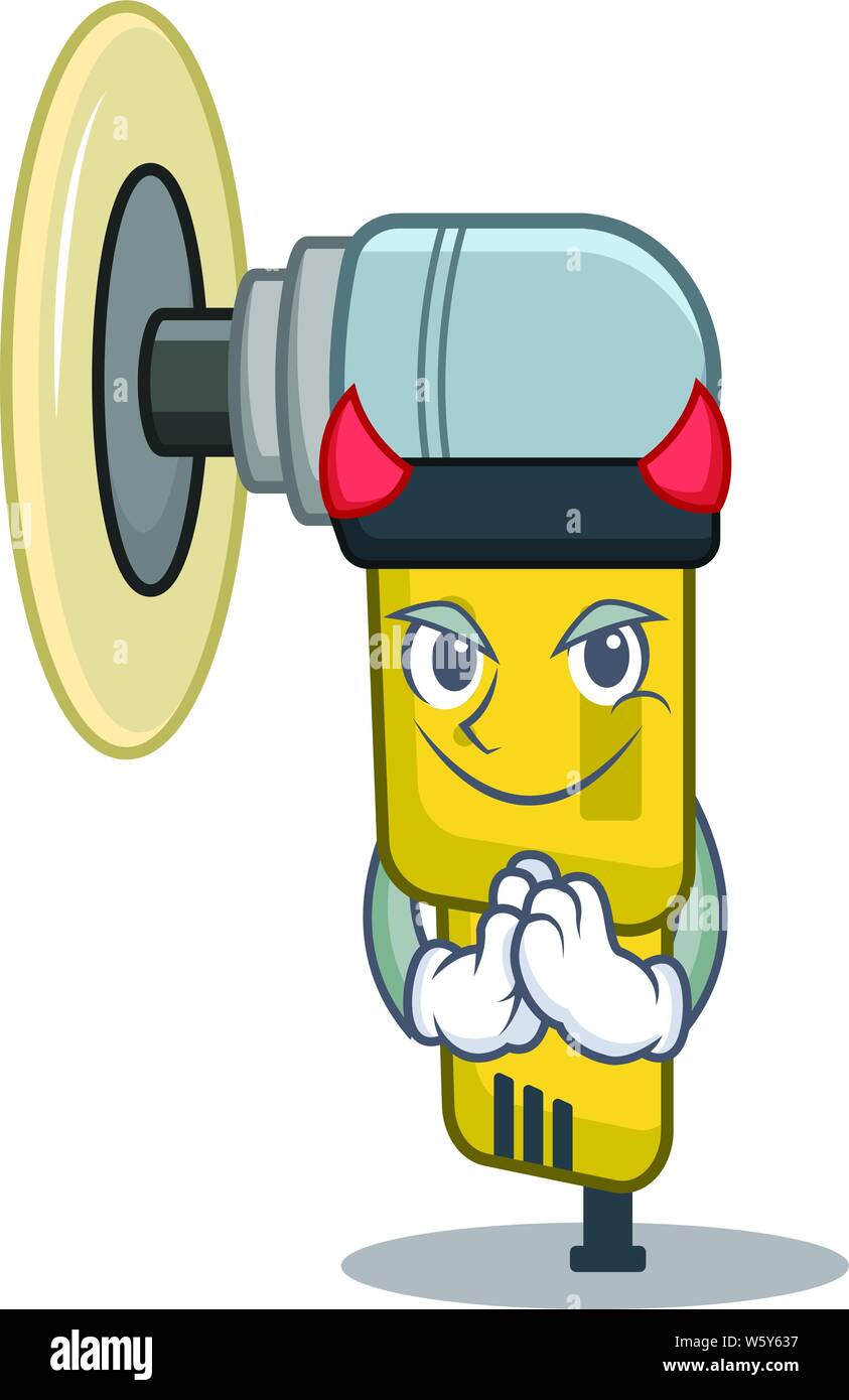 Devil pneumatic sander isolated with the cartoon vector illustration ...