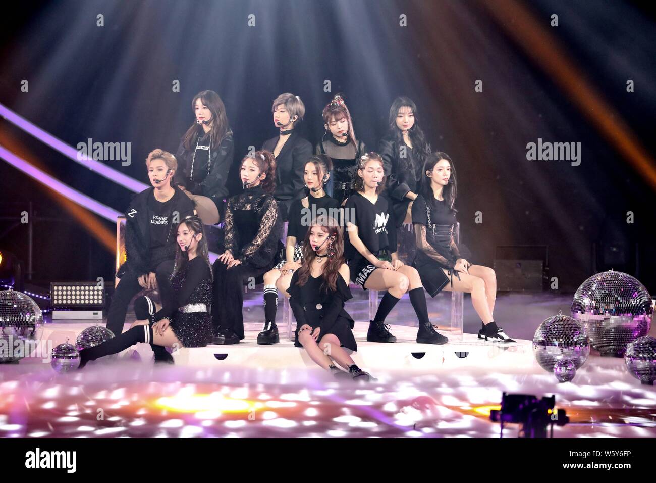 Members of Chinese idol girl group Rocket Girls 101 perform at the ...