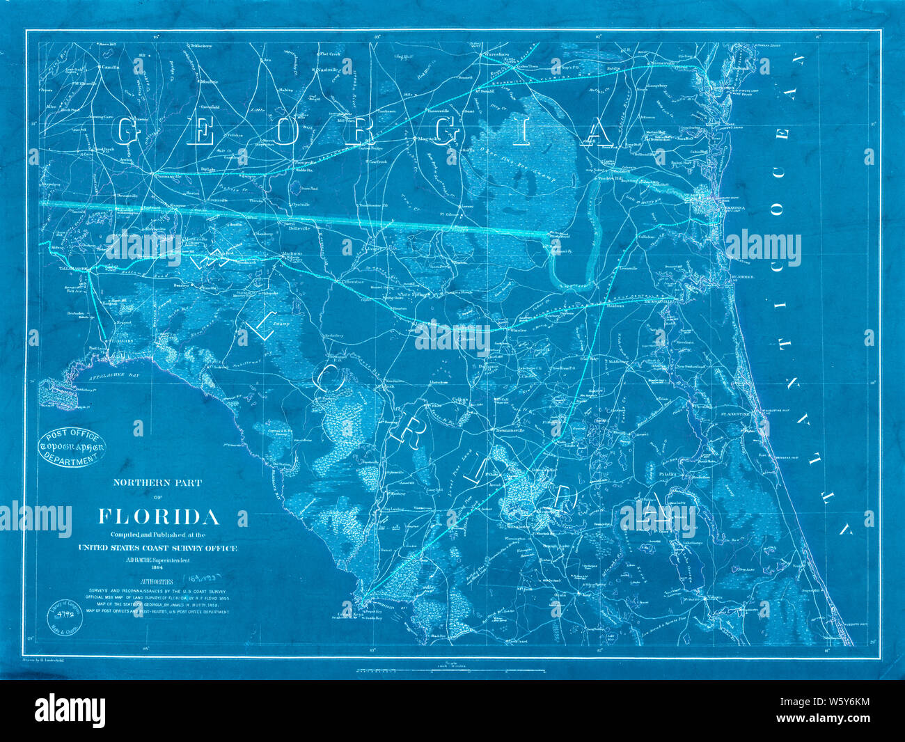 Civil War Maps 1207 Northern part of Florida Inverted Rebuild and ...
