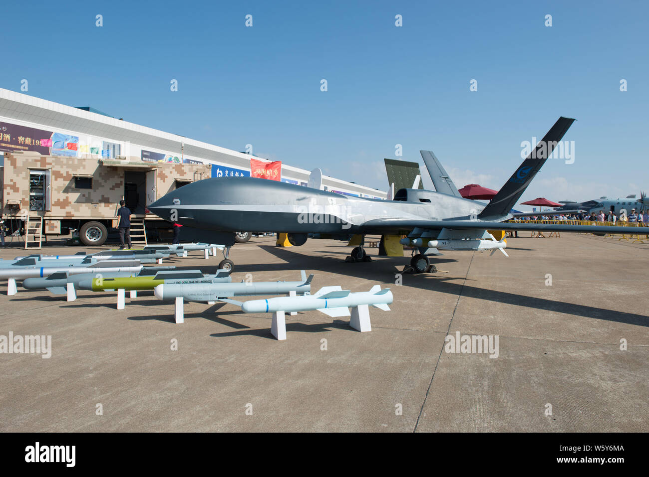 A Yunying combat unmanned aerial vehicle (UAV), or drone, of Aviation ...