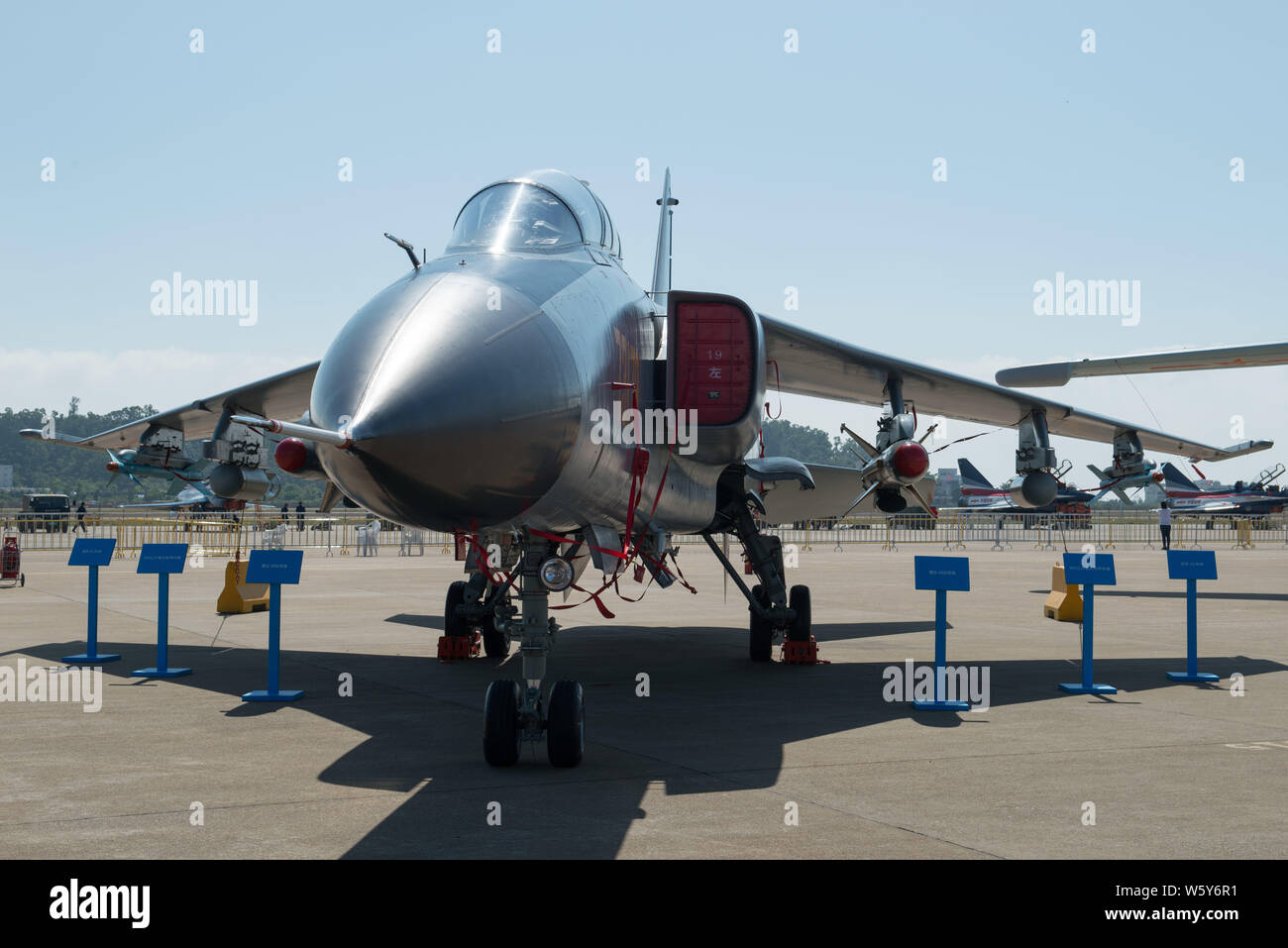 A JH-7 fighter-bomber is on display during the 12th China International ...
