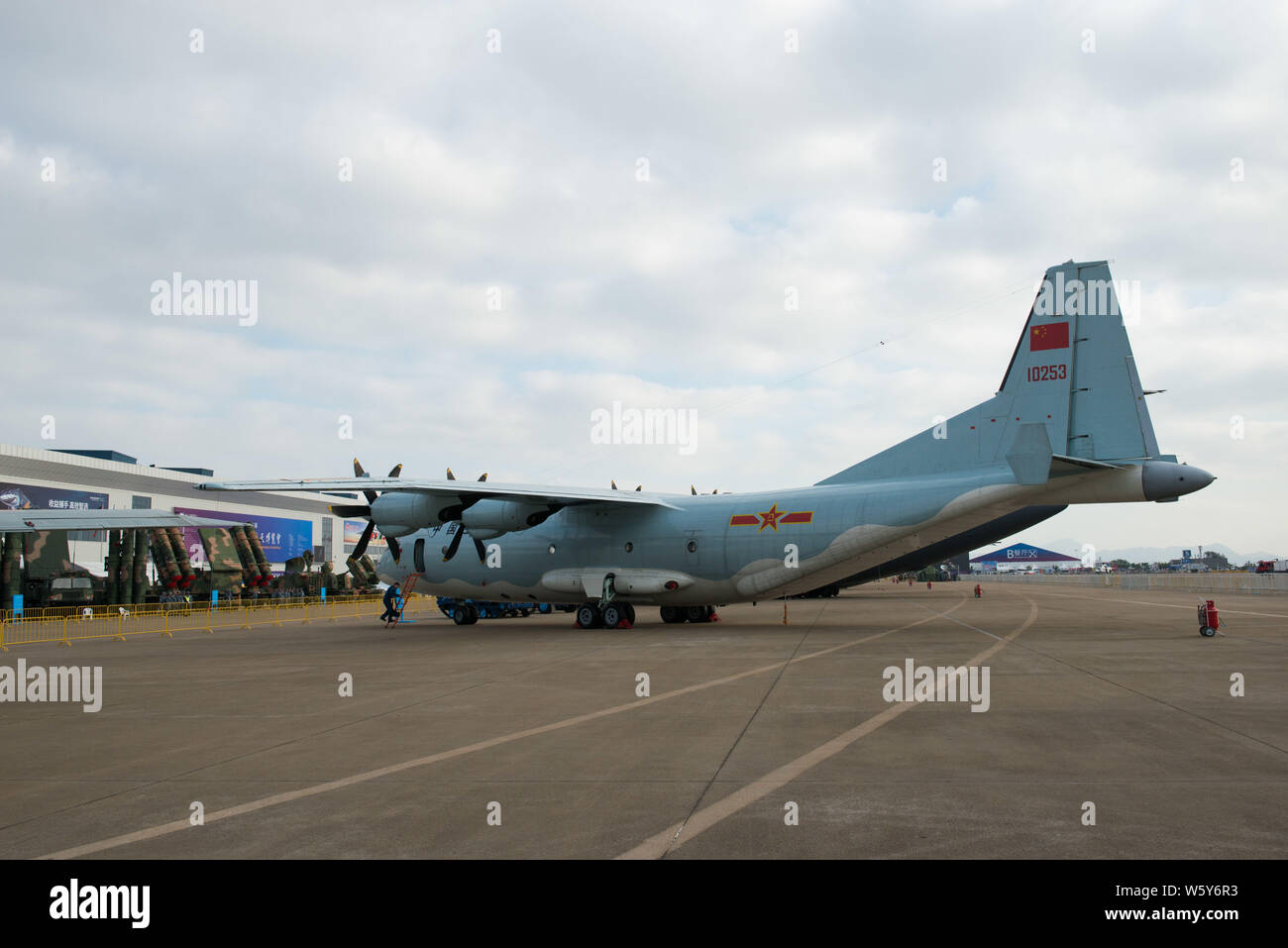 A Shaanxi Y-9 transport aircraft of the Chinese People's Liberation ...