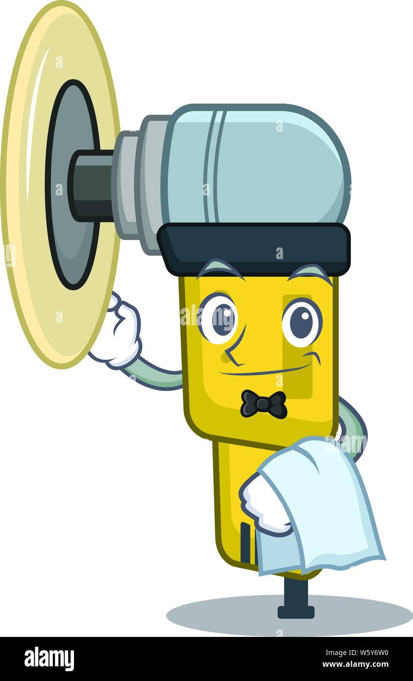 Waiter pneumatic sander isolated with the cartoon vector illustration ...