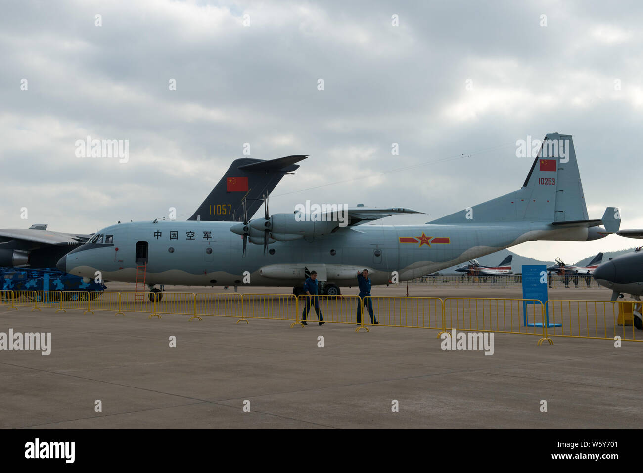 A Shaanxi Y-9 transport aircraft of the Chinese People's Liberation ...