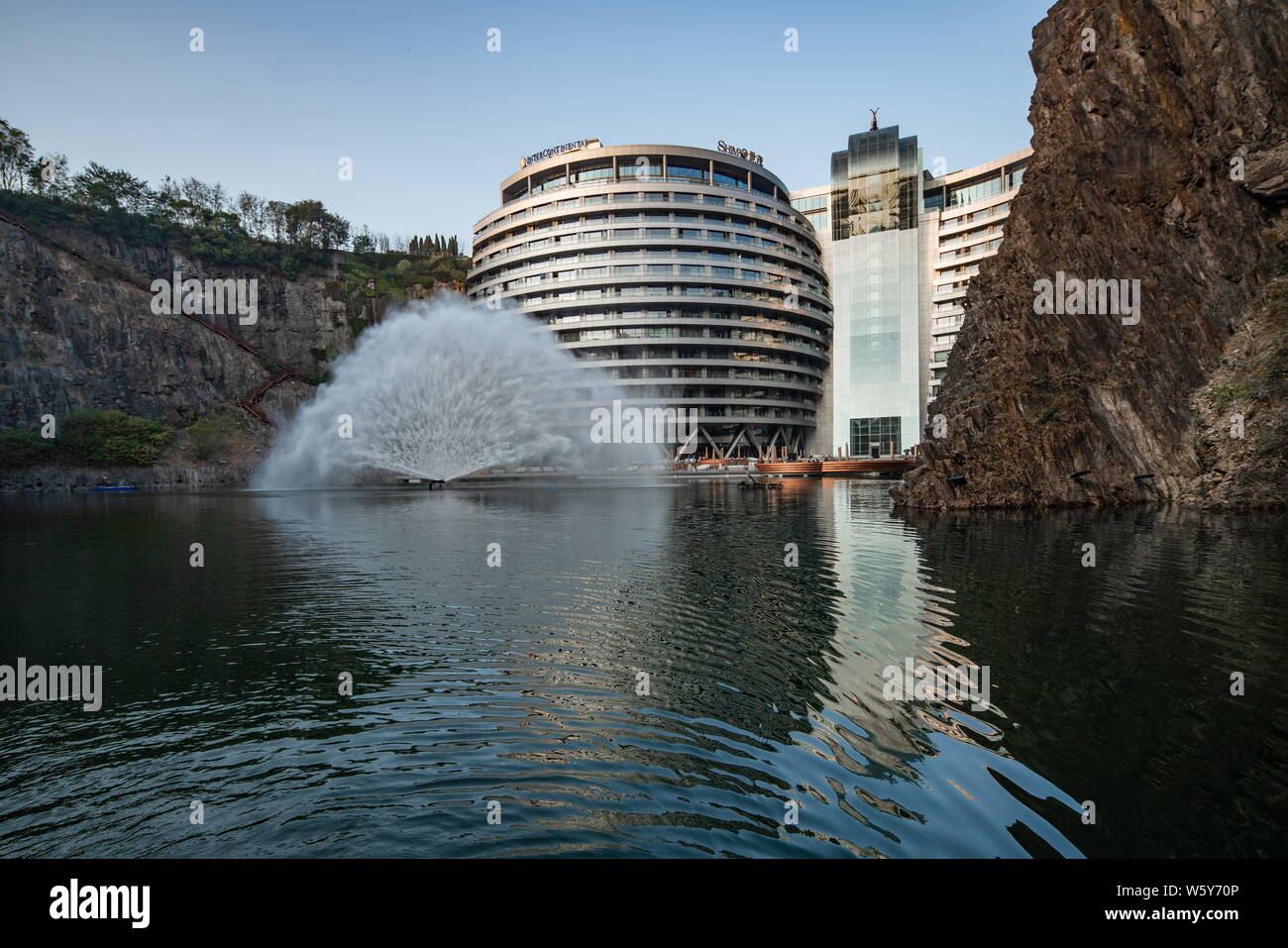 The five-star Shanghai Tianmashan Pit Hotel, also known as the Shimao ...