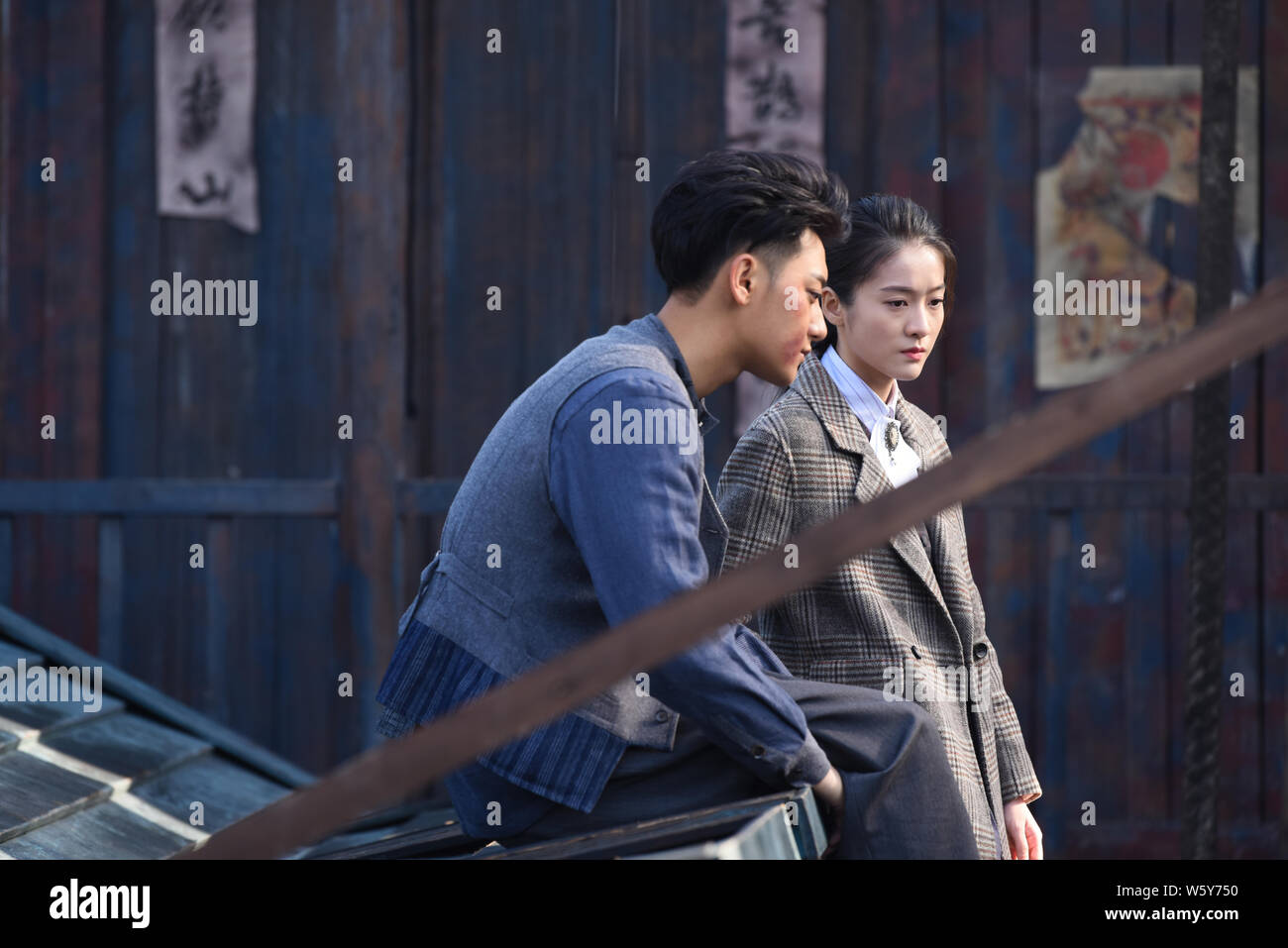 Chinese actor Huang Zitao, front, better known as Z.Tao, and actress ...