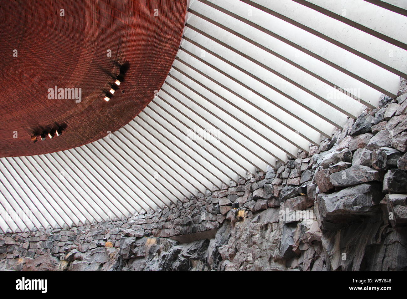 Architecture of the Rock Church in Helsinki, Finland Stock Photo - Alamy