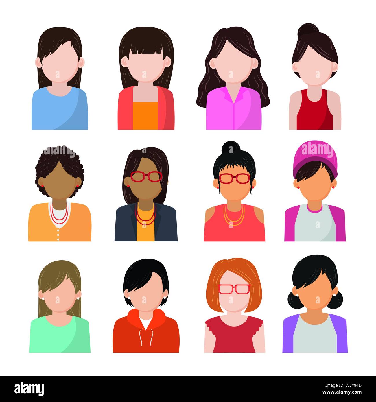 Set of people faceless characters icons Stock Vector Image & Art - Alamy