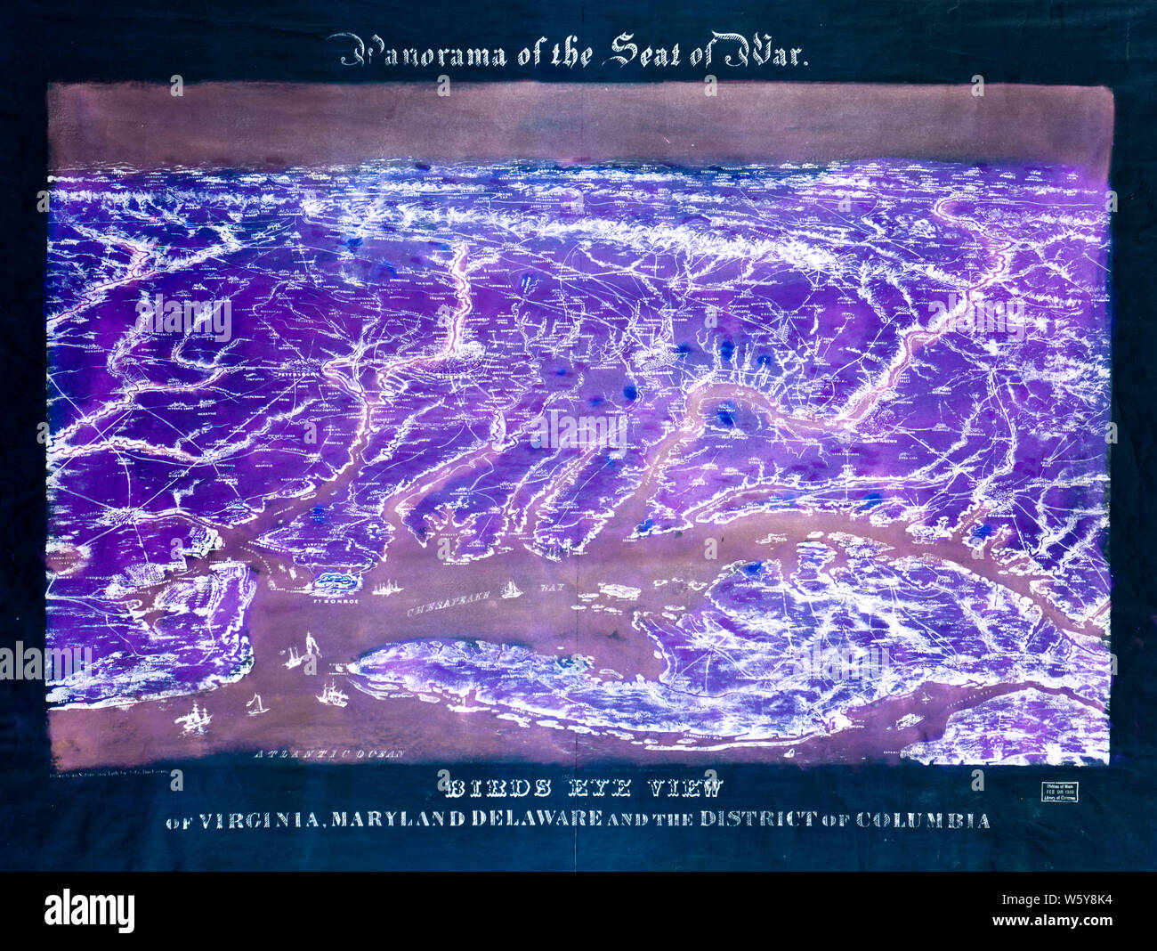 Civil War Maps 1235 Panorama of the seat of war bird's eye view of ...