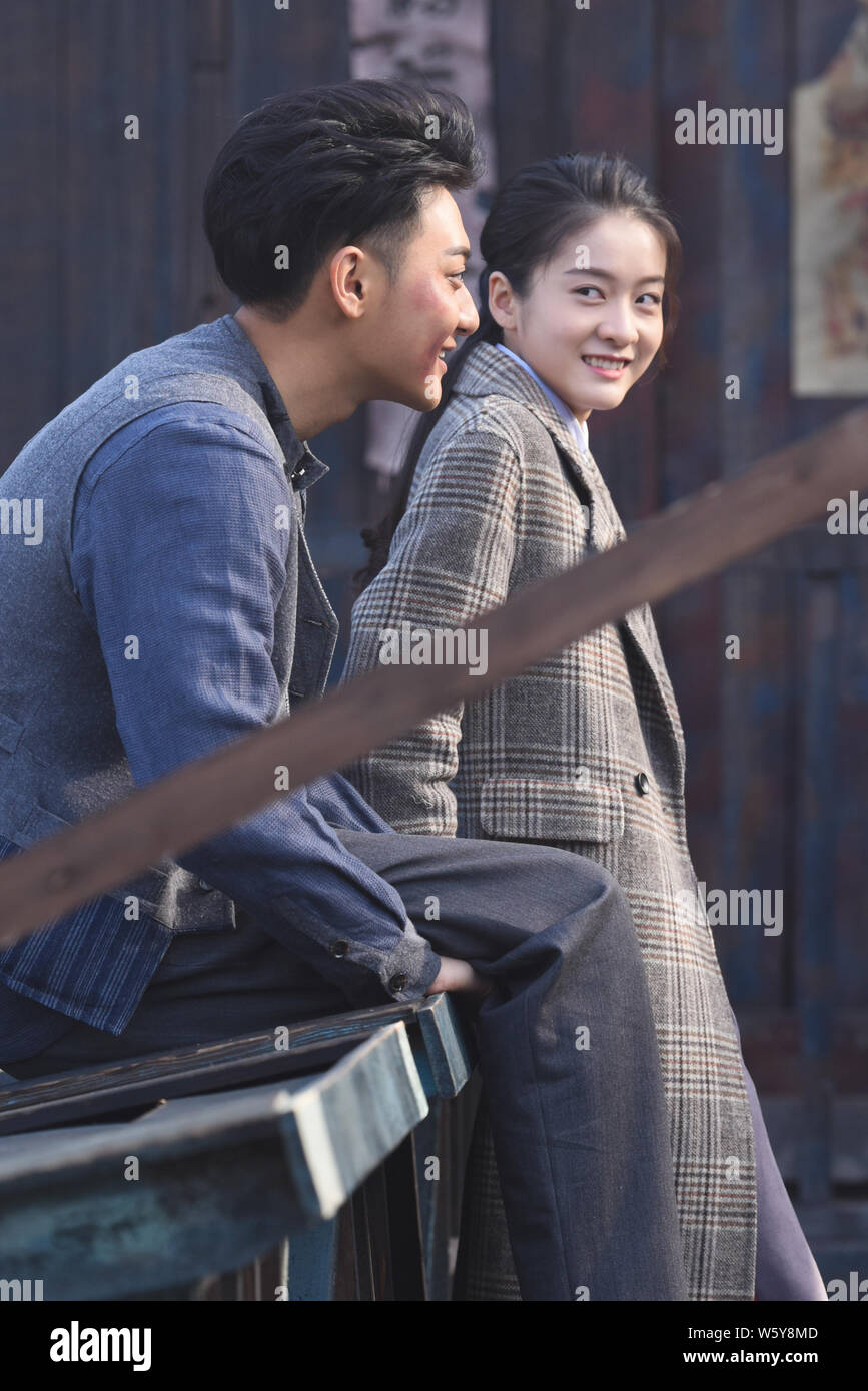 Chinese actor Huang Zitao, front, better known as Z.Tao, and actress ...