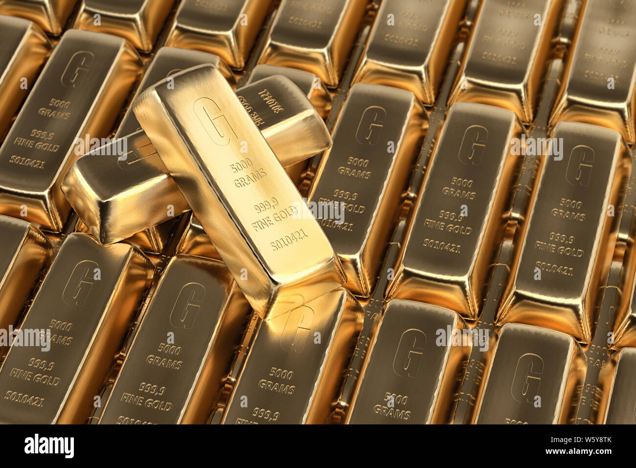 Gold bars background - 3d rendering Stock Photo - Alamy