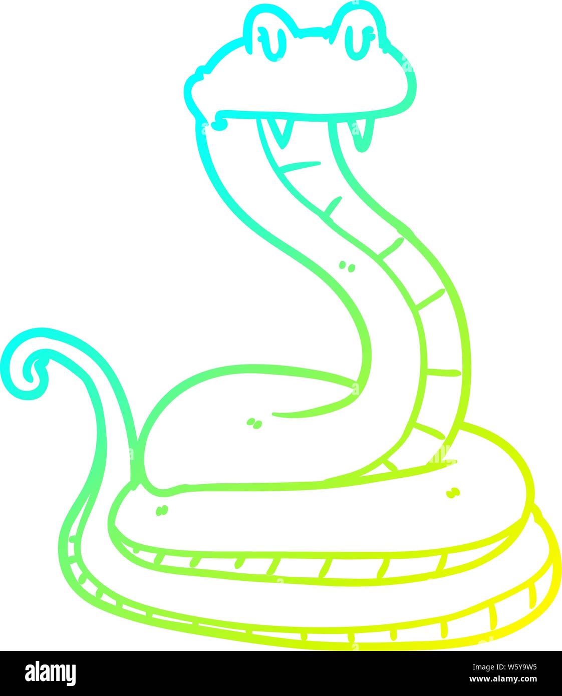 cold gradient line drawing of a cartoon snake Stock Vector Image & Art ...