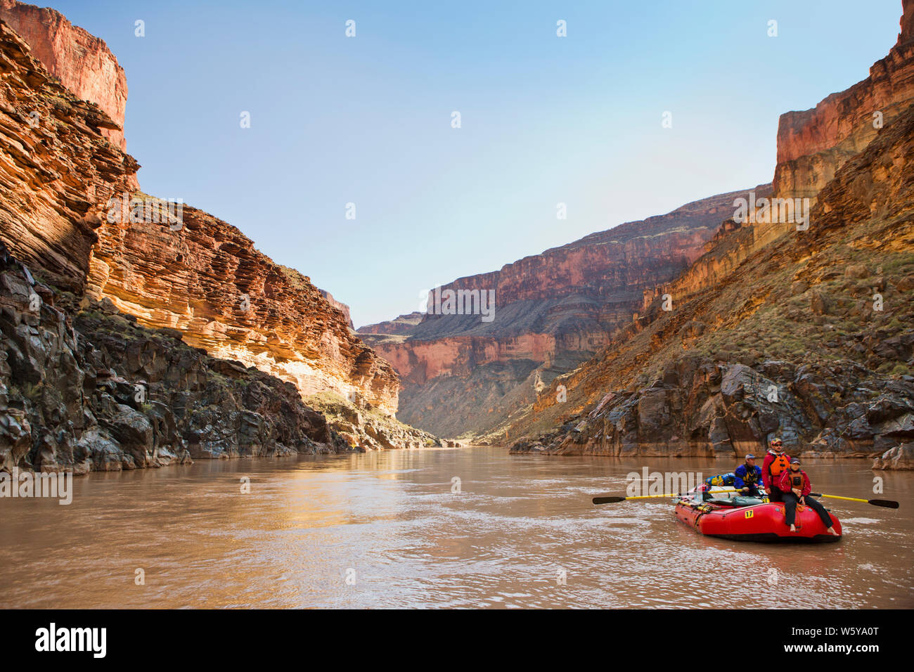 Group people rafting down river hi-res stock photography and images - Alamy