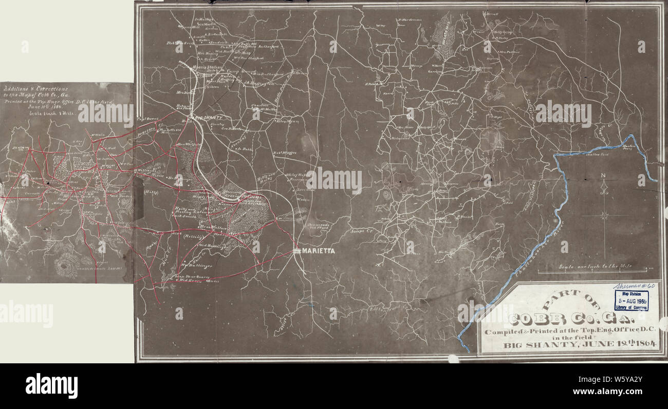Civil War Maps 1245 Part of Cobb Co Ga Rebuild and Repair Stock Photo ...