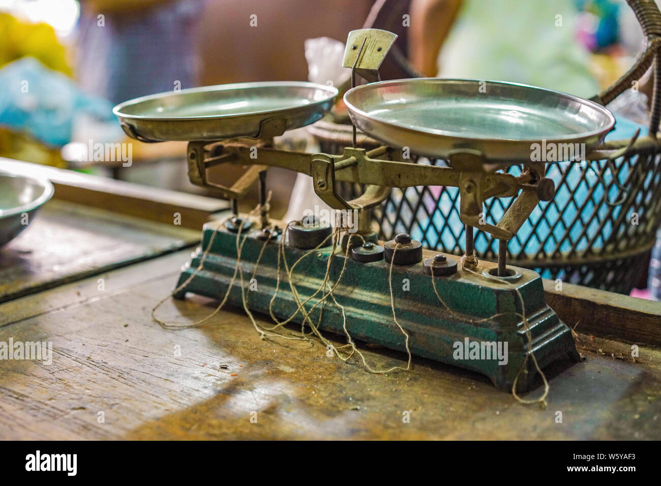 Classic vintage Weight Scale for measure the Medical Thai heab in ...