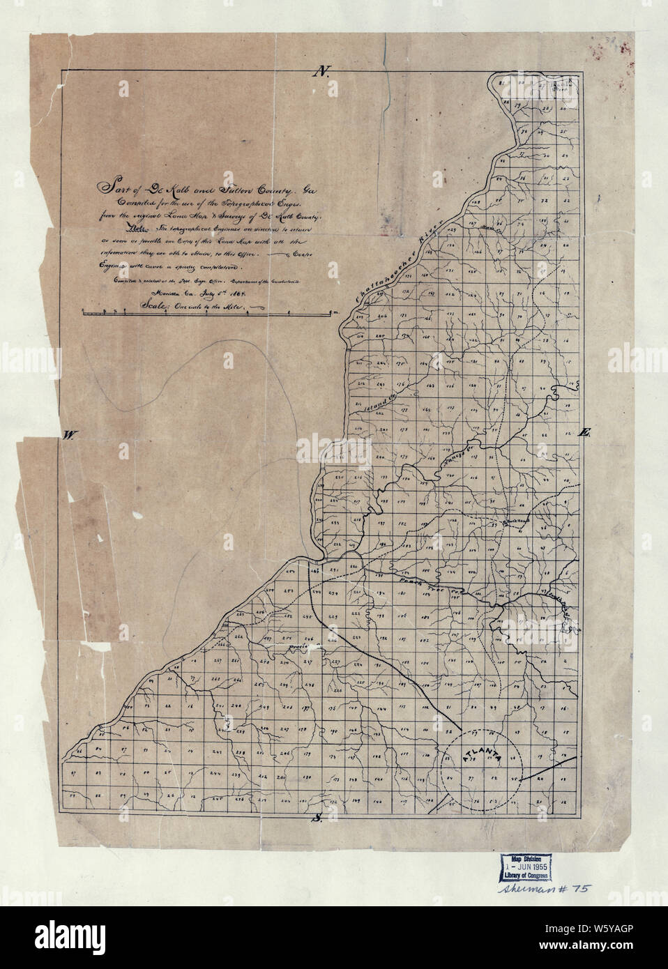 Civil War Maps 1249 Part of DeKalb and Fulton County Ga compiled for ...
