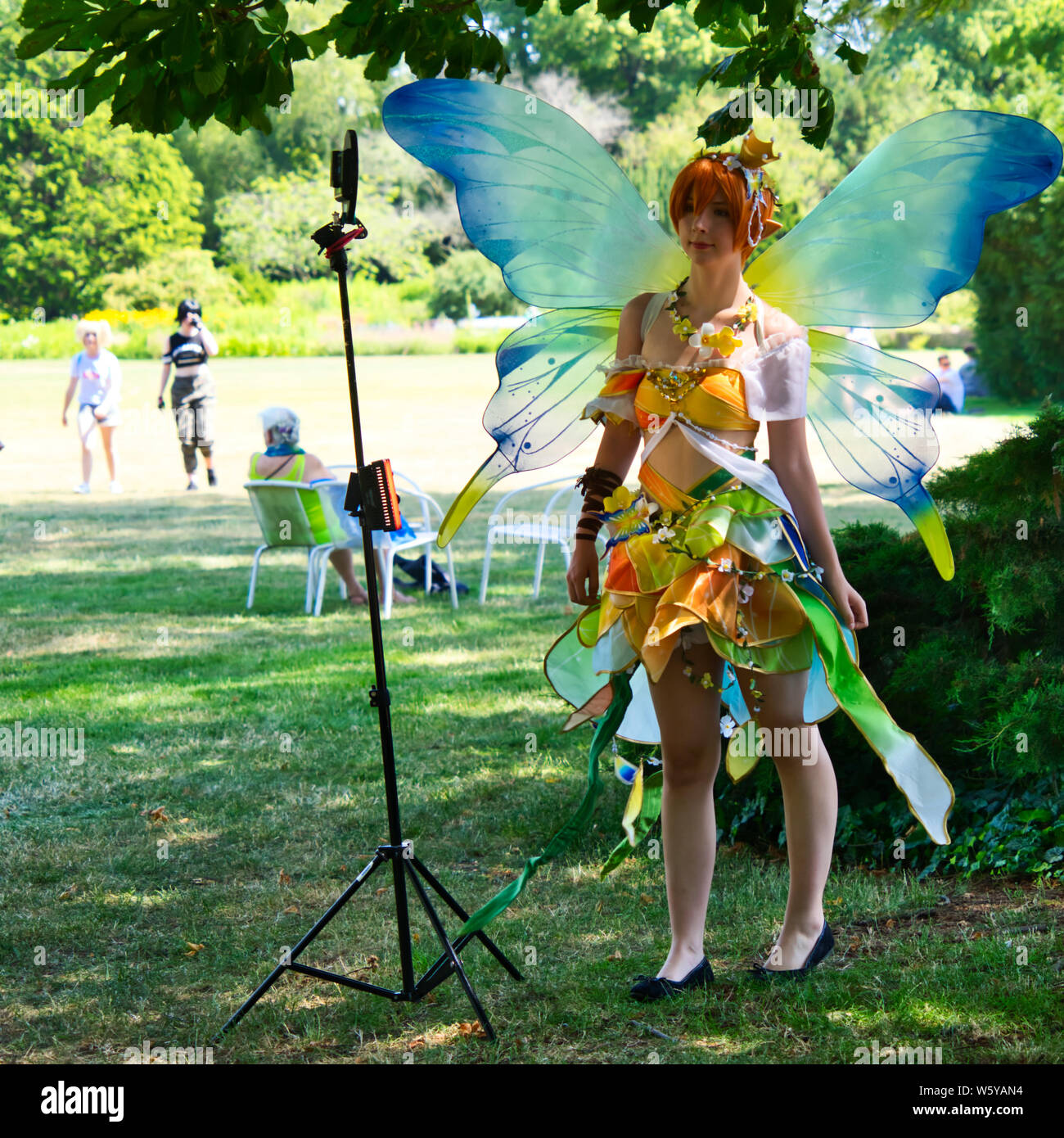 Hannover, Germany, June 30., 2019: Yong female cosplayer poses during ...
