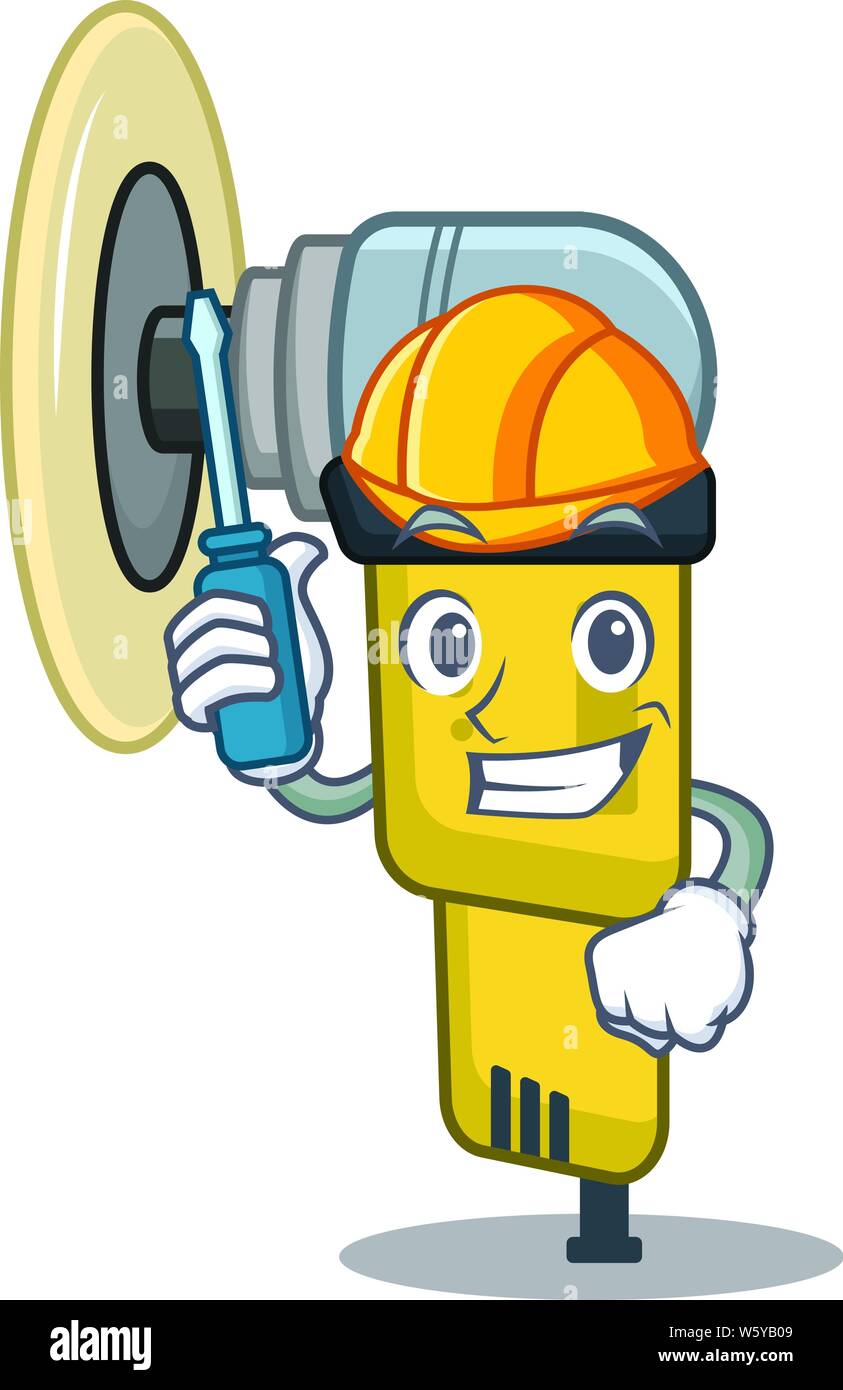 Automotive pneumatic sander placed inside character box vector ...