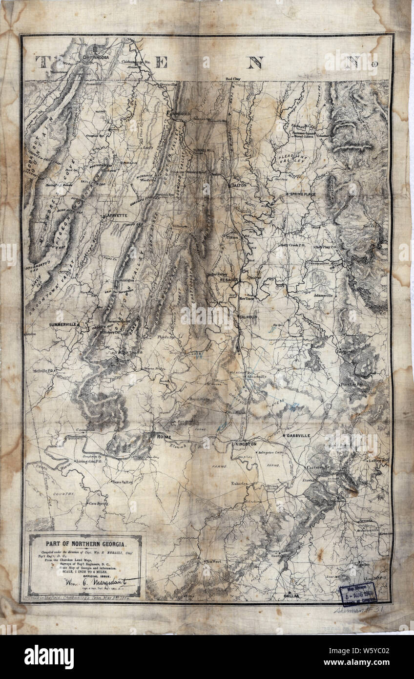 Civil War Maps 1259 Part of northern Georgia Rebuild and Repair Stock ...