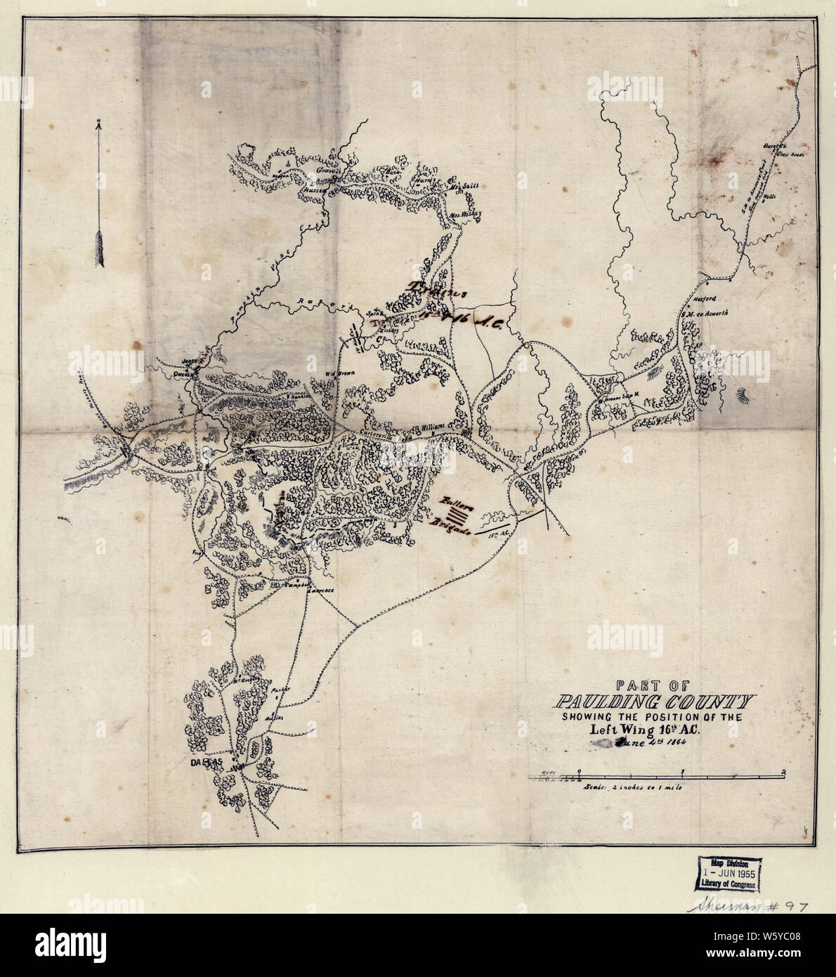 Civil War Maps 1260 Part of Paulding County showing the position of the ...