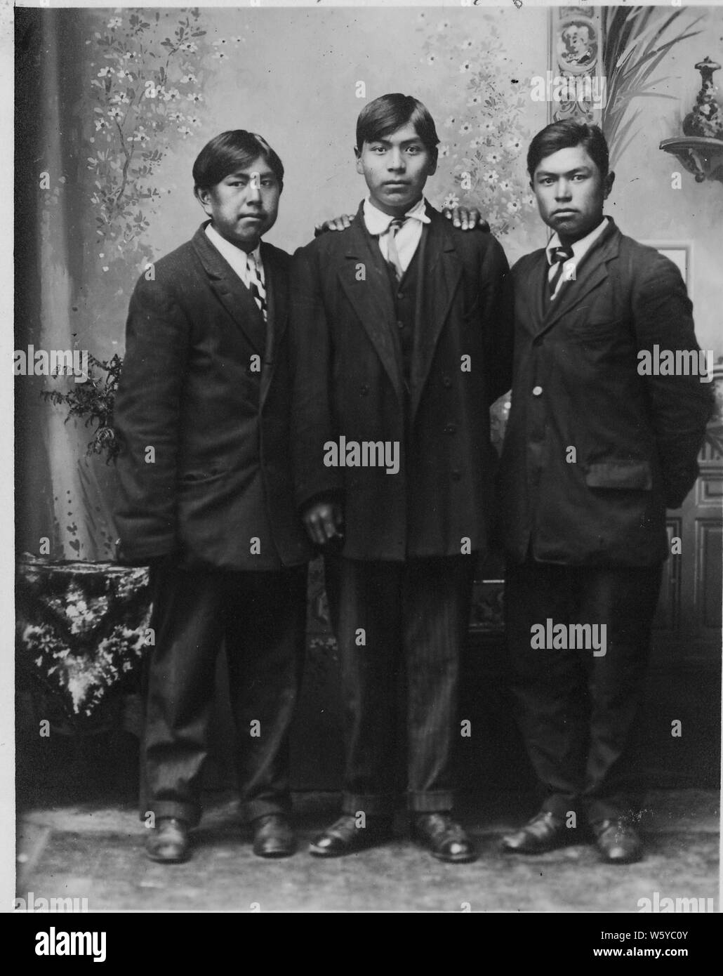 Three unidentified young Indian men.; Scope and content: Note on ...