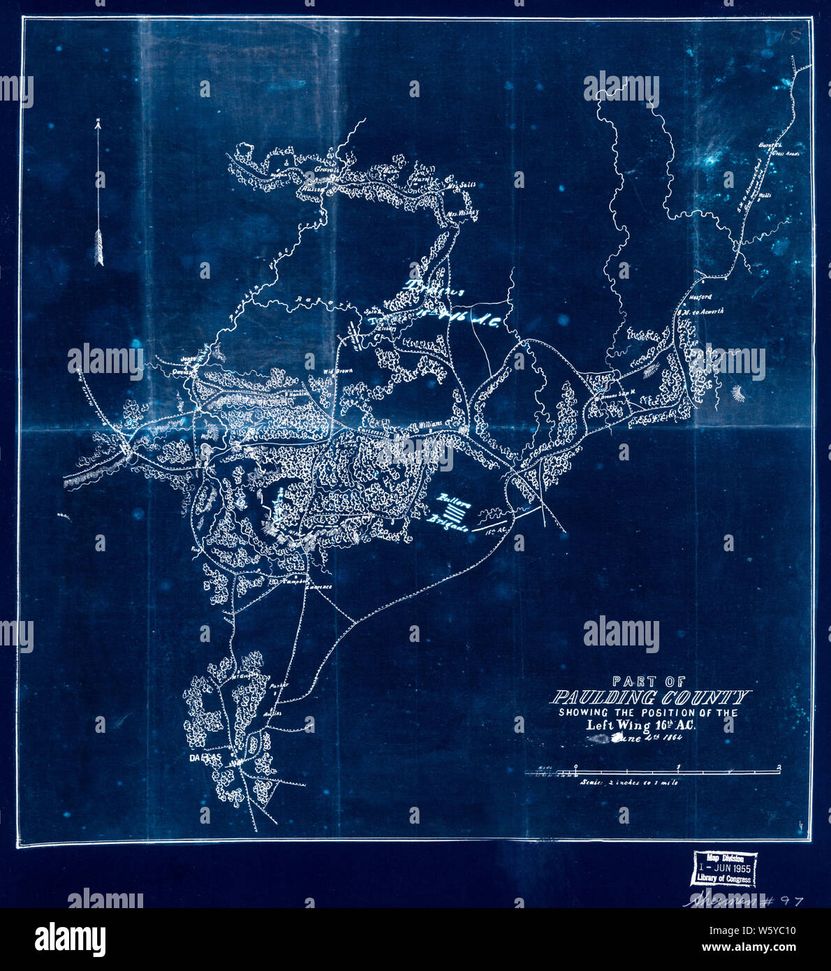 Civil War Maps 1260 Part of Paulding County showing the position of the ...