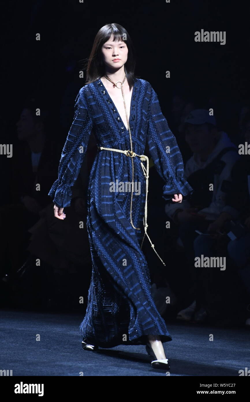 A model displays a new creation at the fashion show of EP YAYING during ...