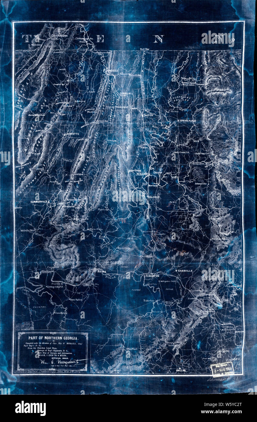 Civil War Maps 1259 Part of northern Georgia Inverted Rebuild and ...