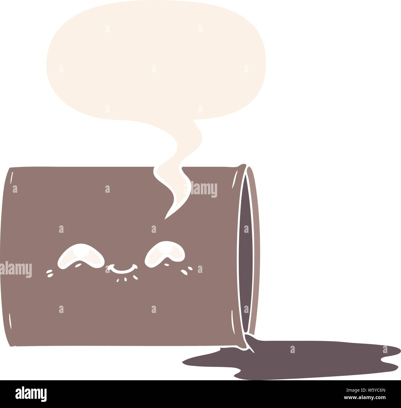cartoon oil drum with speech bubble in retro style Stock Vector Image ...