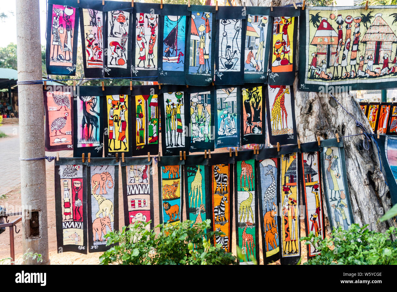 Traditional batic paintings sold on open air market called FEIMA in ...