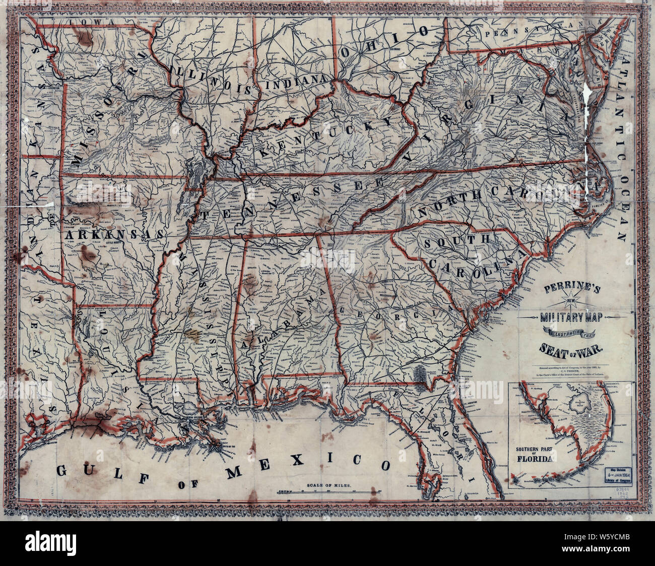 Civil War Maps 1271 Perrine's New military map illustrating the seat of ...