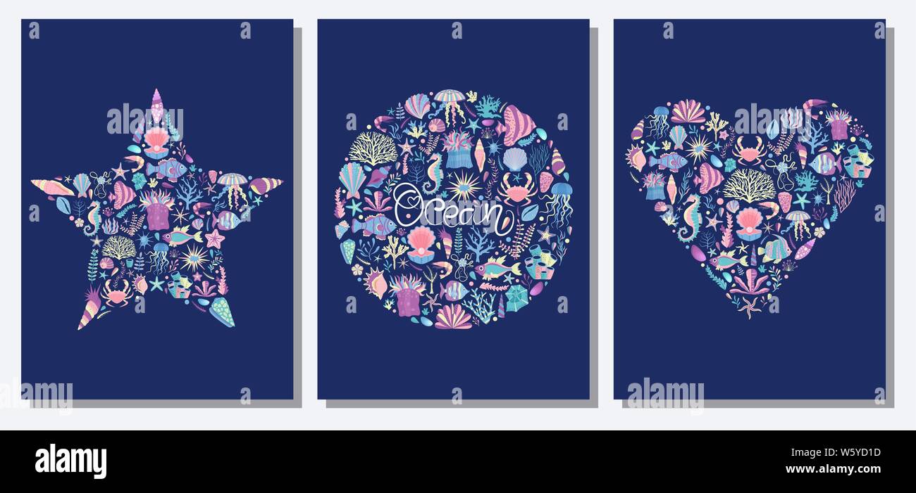 Dark ocean jellyfish Stock Vector Images - Alamy