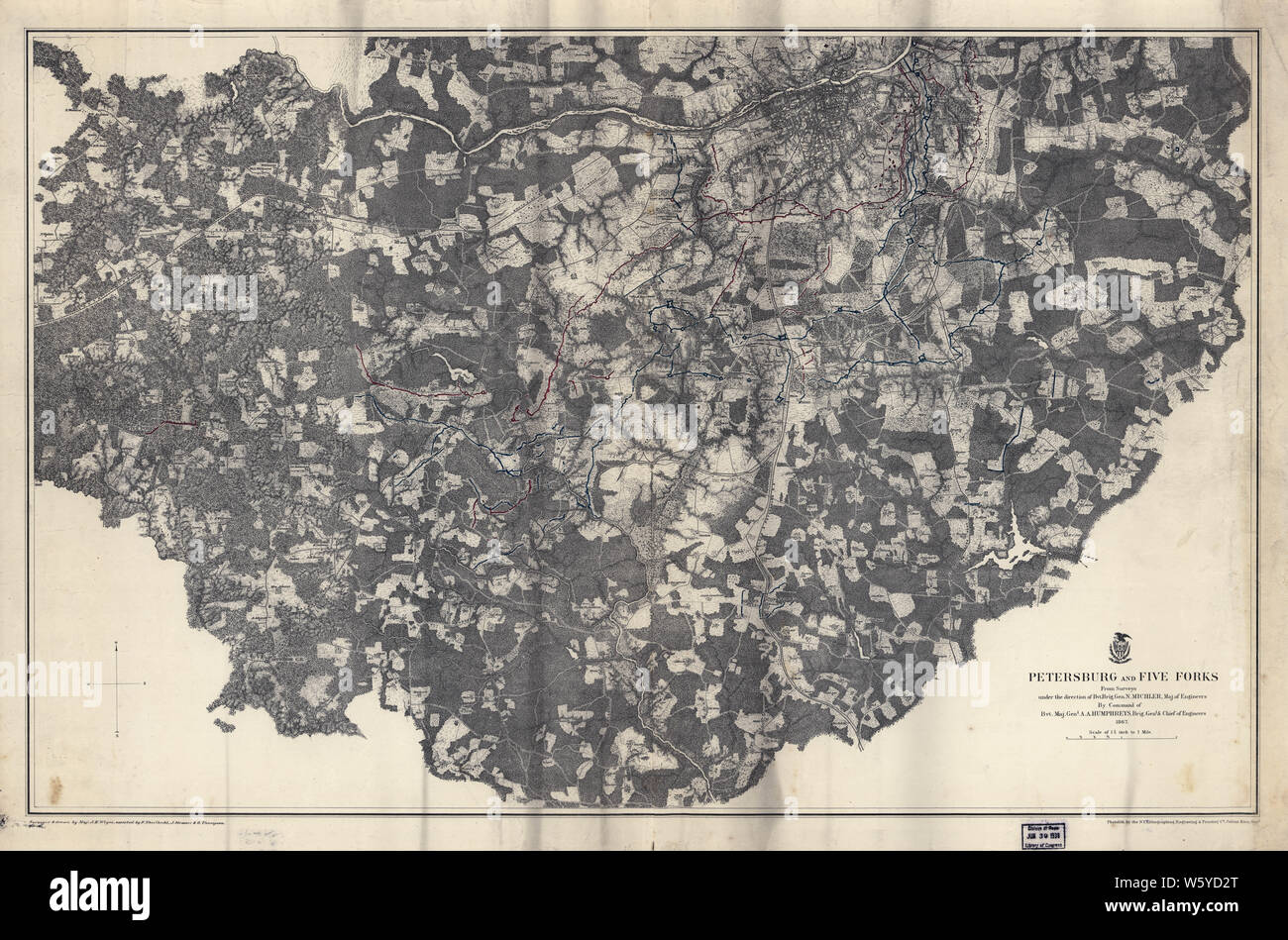 Civil War Maps 1277 Petersburg and Five Forks 1864-1865 02 Rebuild and ...