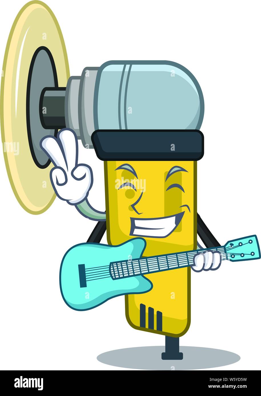With guitar pneumatic sander isolated with the cartoon vector ...