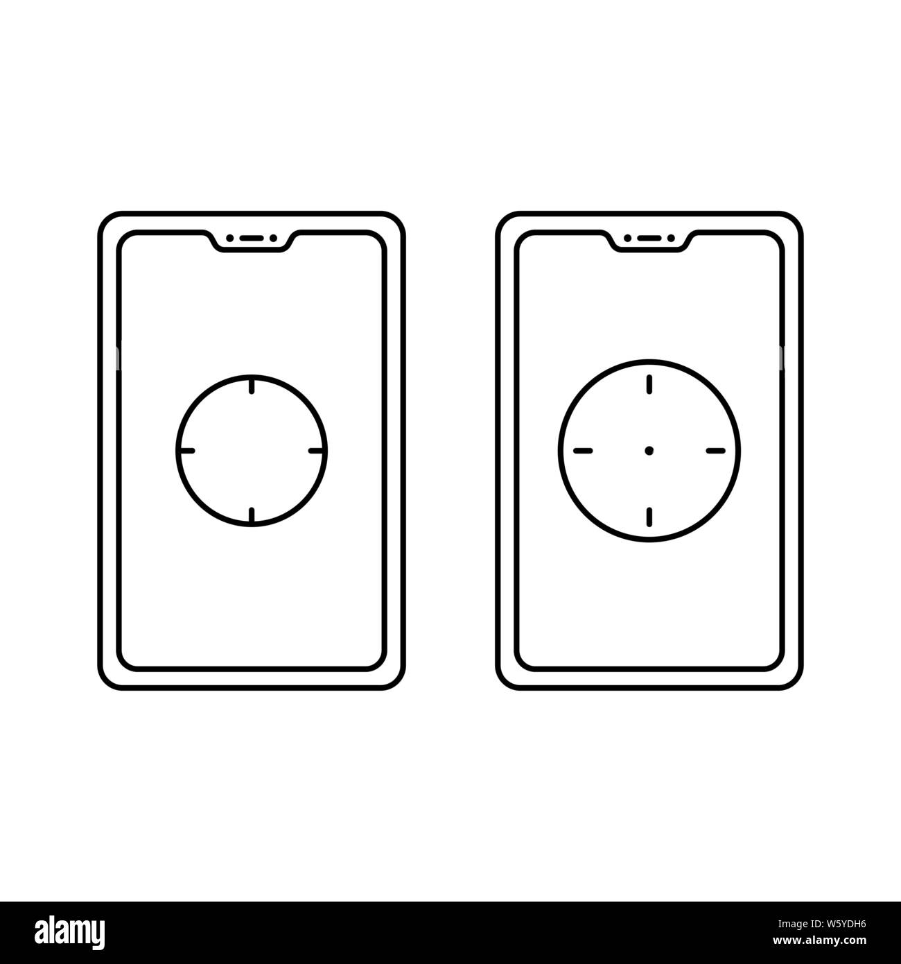 Phone with focal point or focus icon design. Vector Stock Vector Image ...