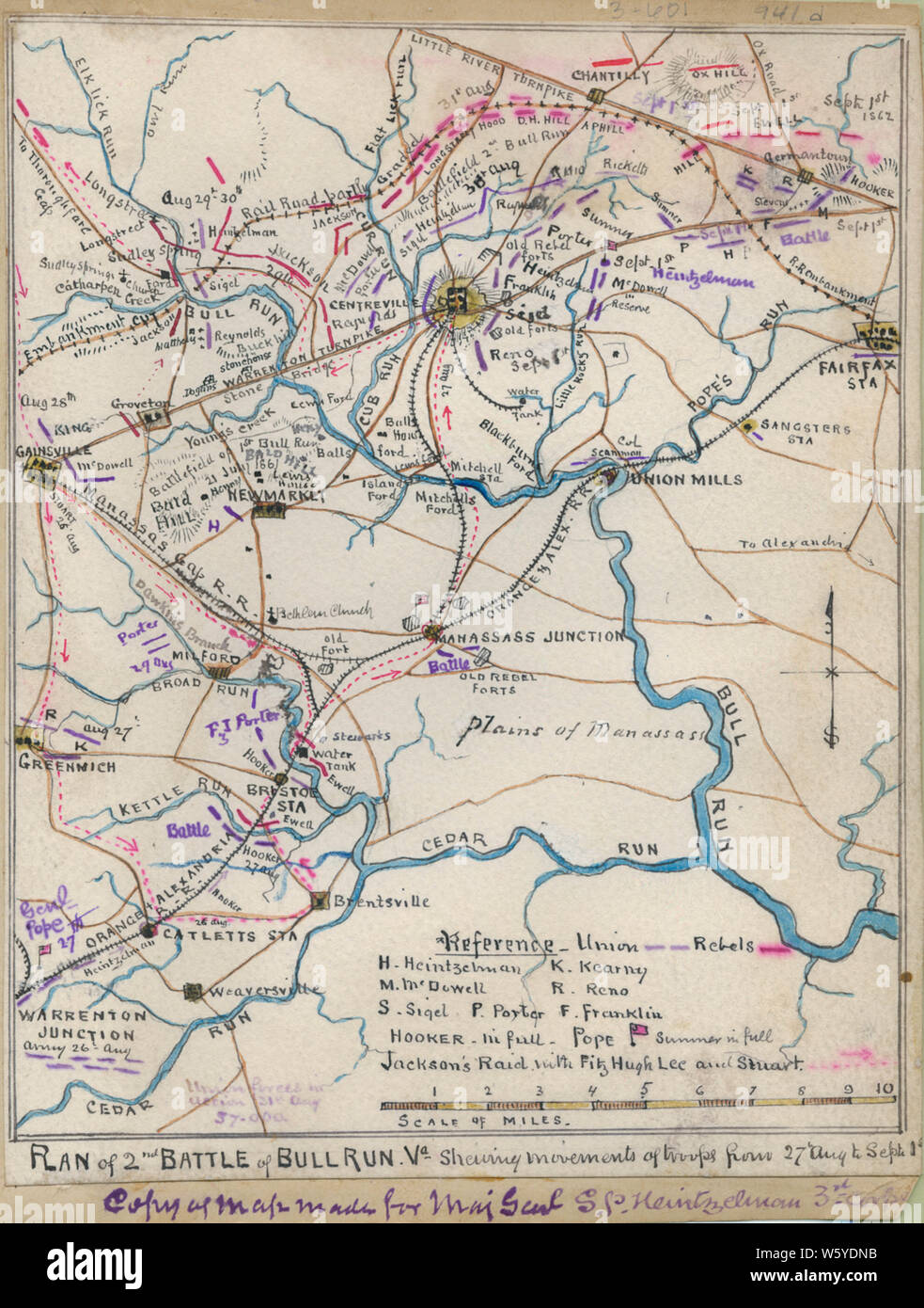 Civil War Maps 1294 Plan of 2nd battle of Bull Run Va Shewing movements ...