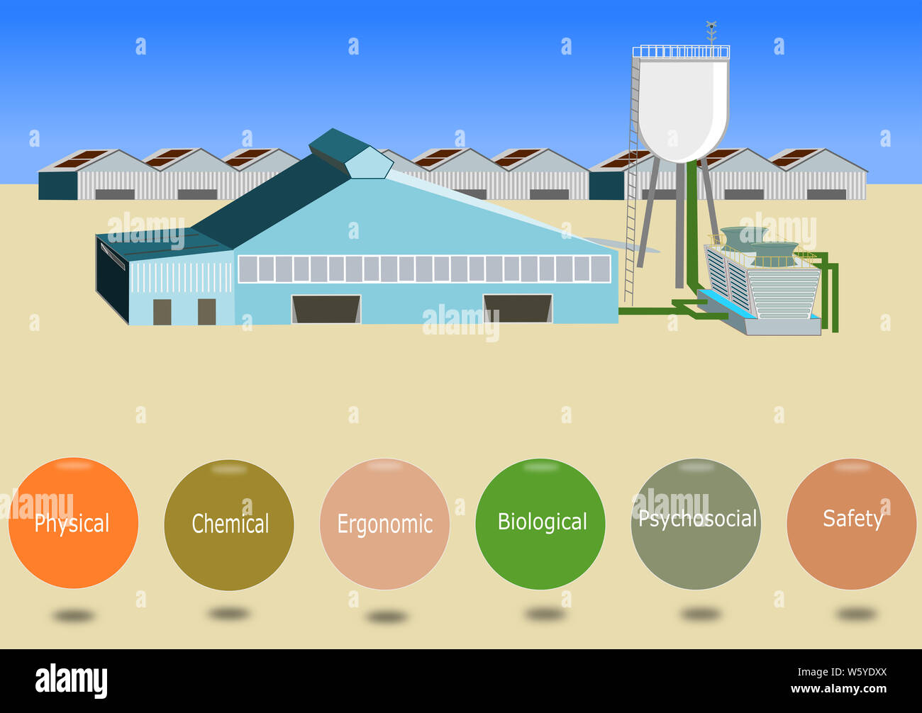 Industry types flat design hi-res stock photography and images - Alamy