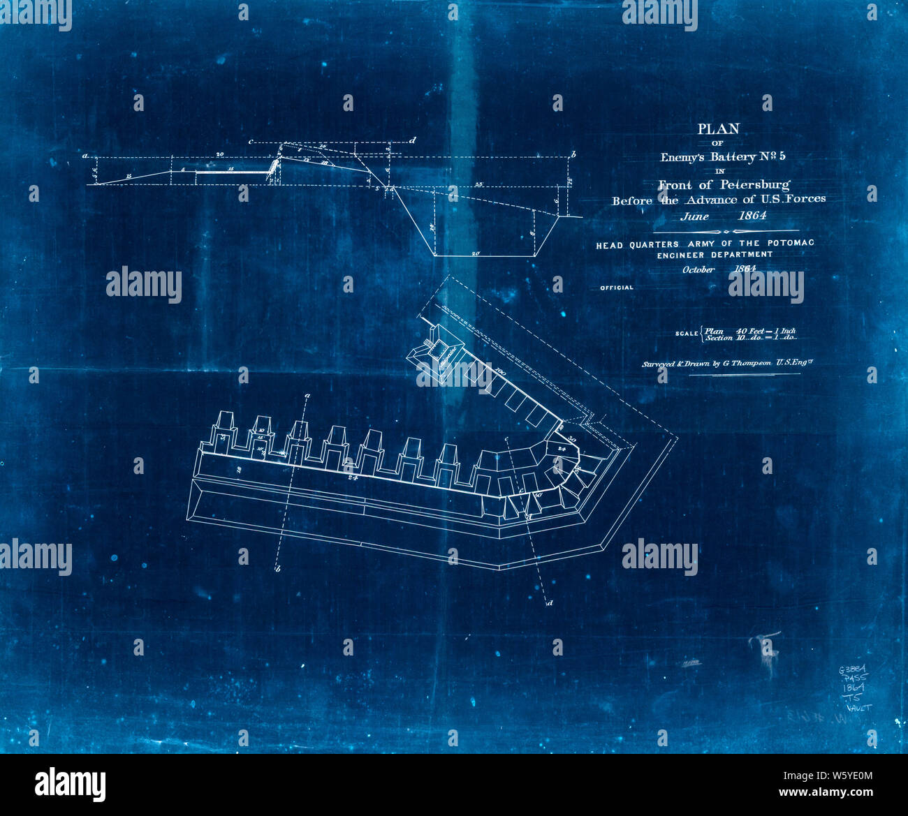 Civil War Maps 1315 Plan of enemy's battery no 5 in front of Petersburg ...
